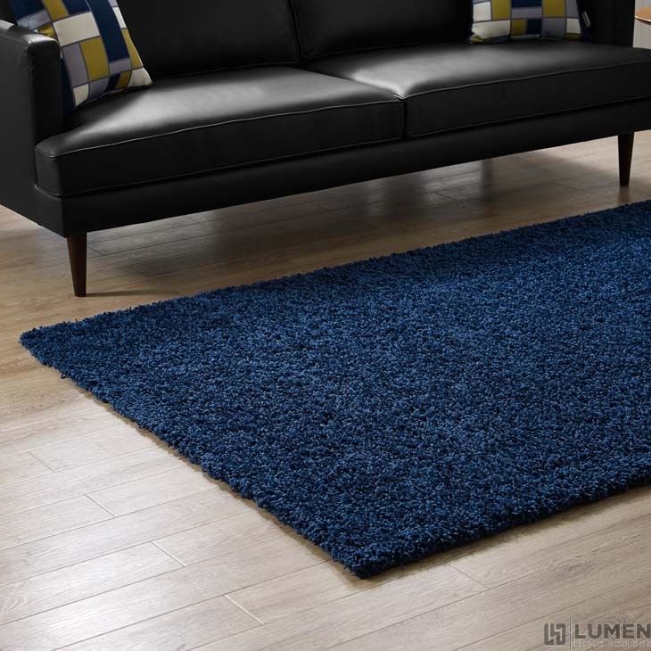 ENYSSA SOLID 8X10 SHAG AREA RUG IN NAVY